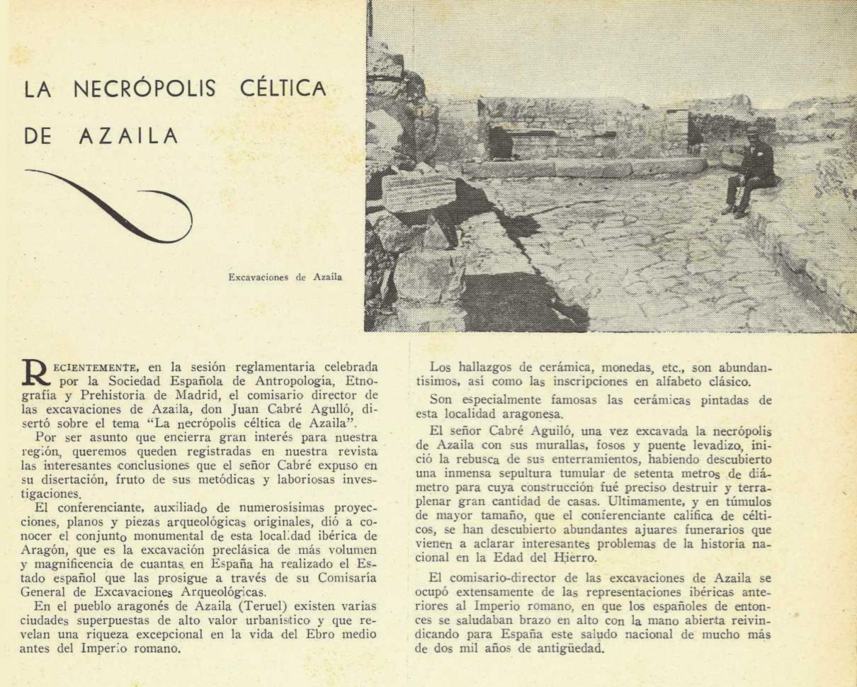 Turoliense: La Necrópolis Céltica de Azaila (Excavaciones de Azaila)