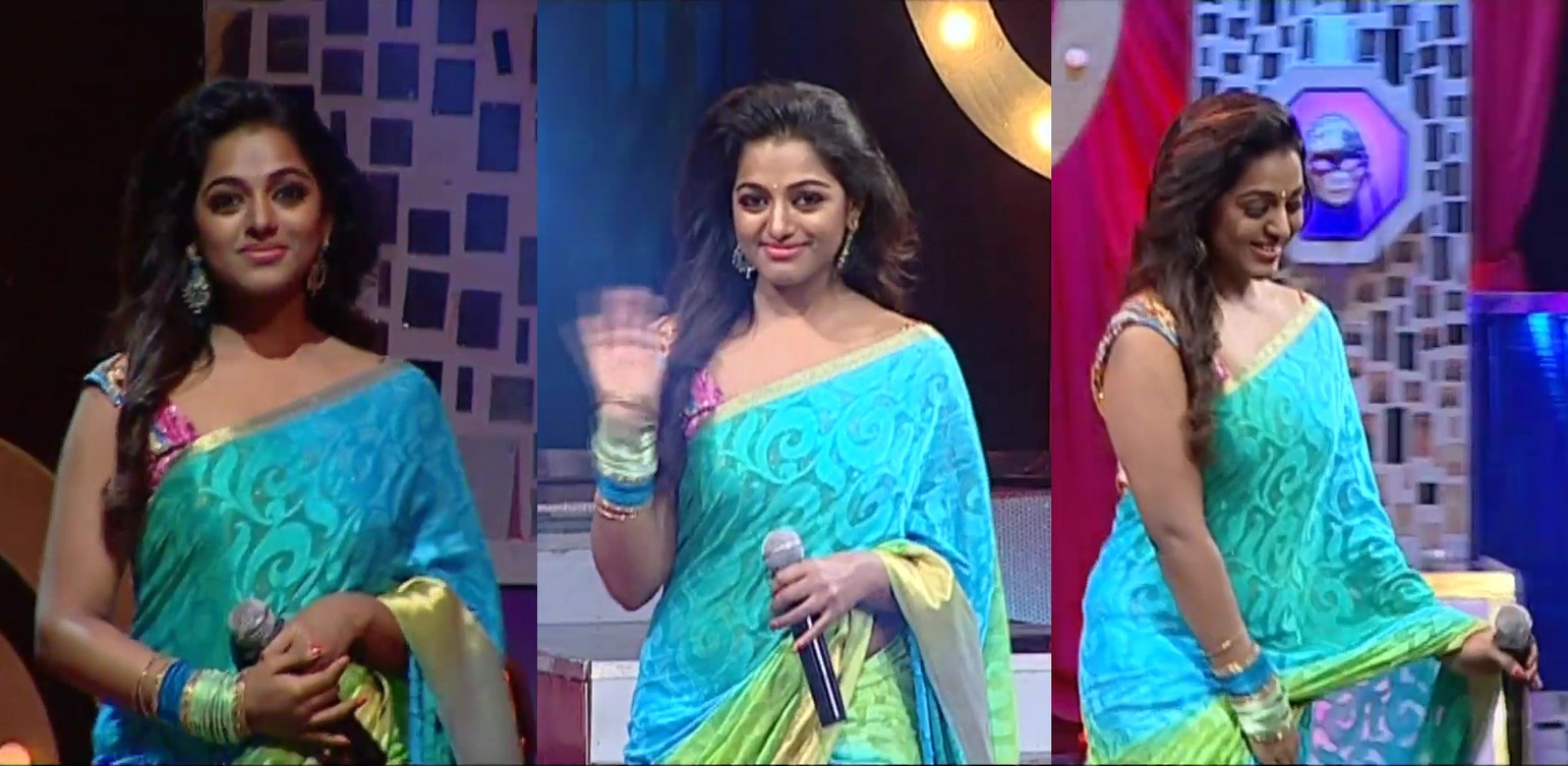 TV anchor Meera Anil latest photos in Transparent saree | Sleeveless ...