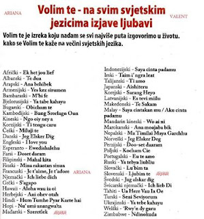 Ljubavne Slike: Volim te, izjave ljubavi na svim svjetskim jezicima