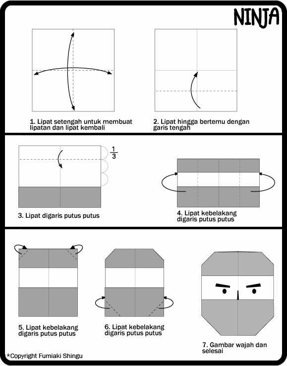 Cara Membuat Origami Ninja Untuk Anak
