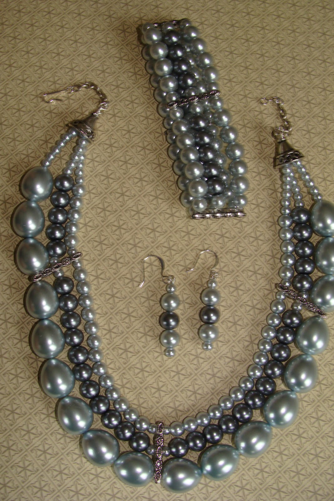 KC3 Designs: Glorious Three-Strand Pearl Set