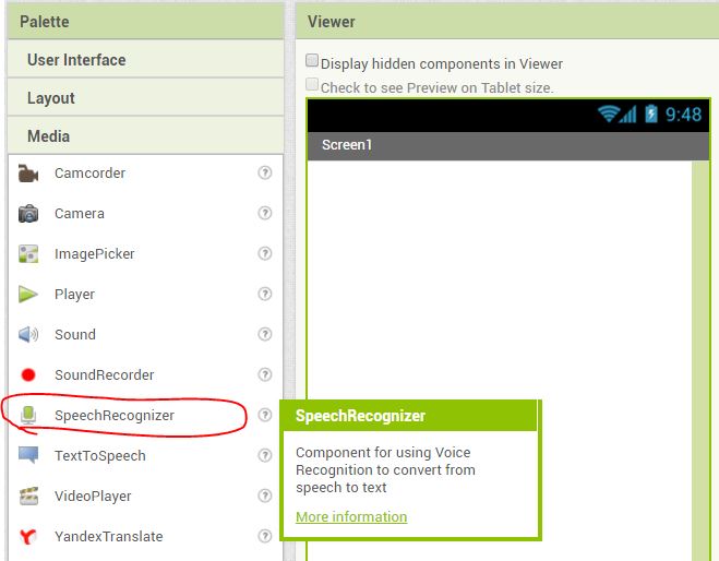 MIT App Inventor 2 - Voice Recognition