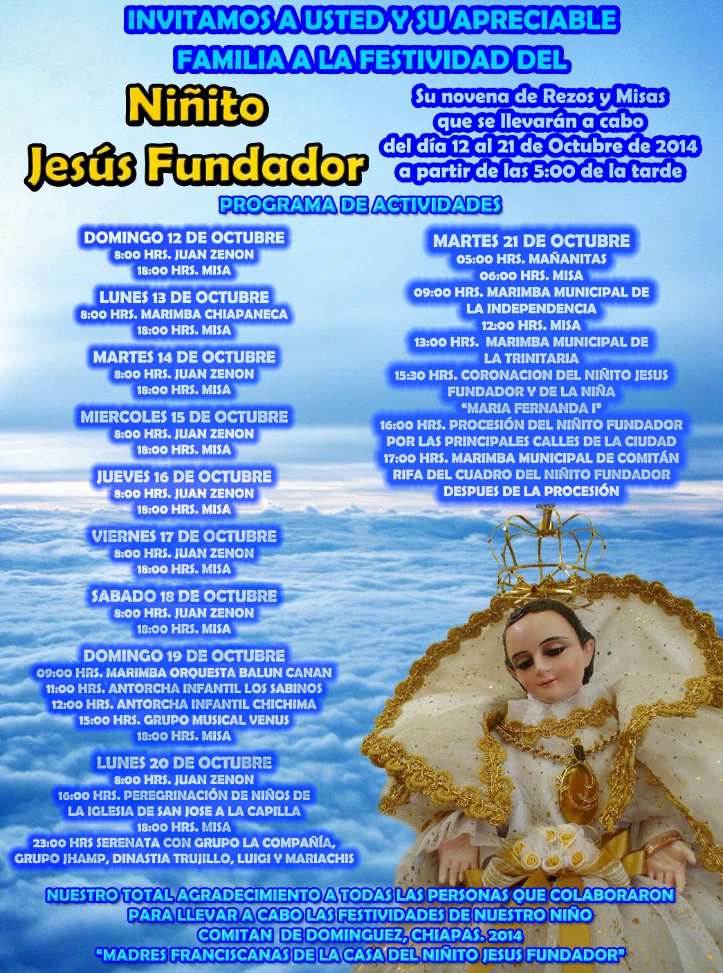 Niñito Jesus Fundador de Comitán de Domínguez, Chiapas