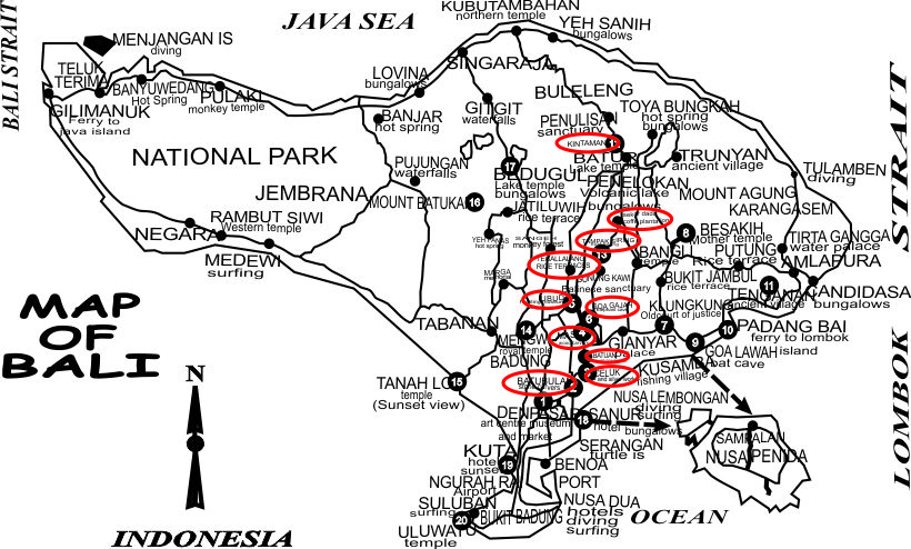 Map Peta Wisata Bali 2019 | Wisata Terbaik di Indonesia