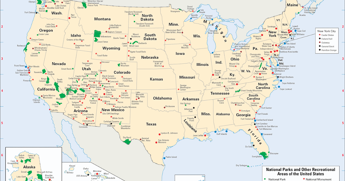 Map of every national park in the U.S.