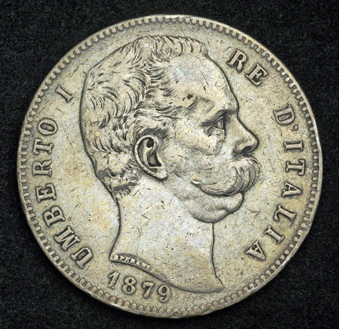 Coins of Italy 5 lire Silver coin of 1879, King Umberto I.|World ...