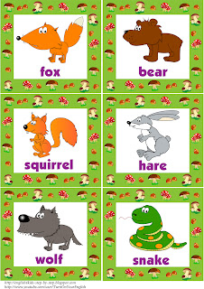 Flashcards de animales del bosque - Forest animals flashcards (Inglés ...