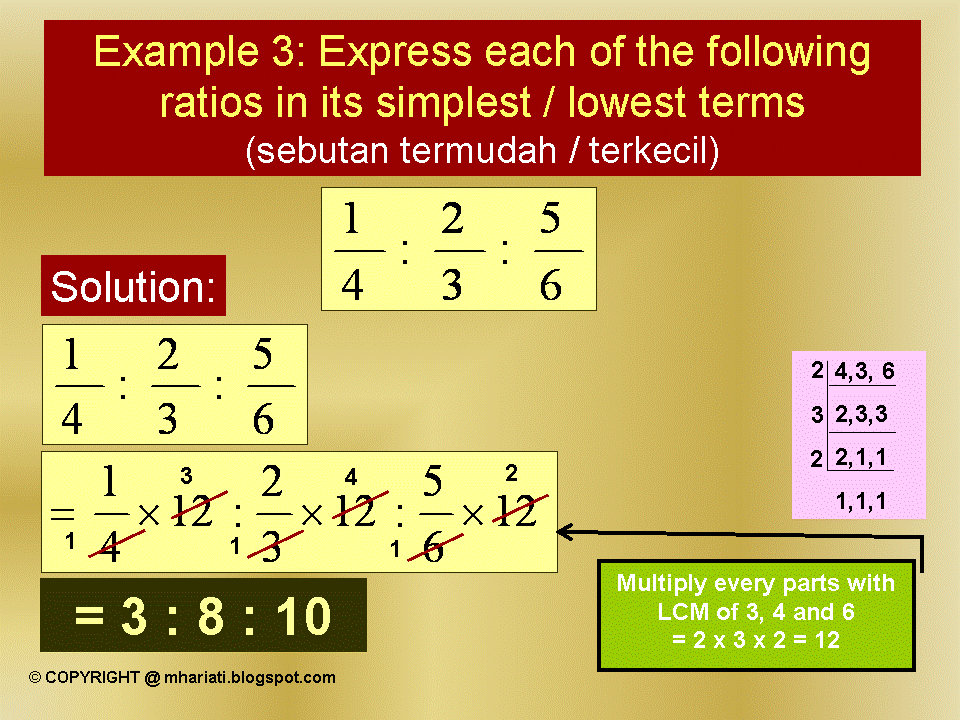 TIP BELAJAR MATEMATIK (TIPS FOR LEARNING MATHEMATICS): RATIO OF THREE ...