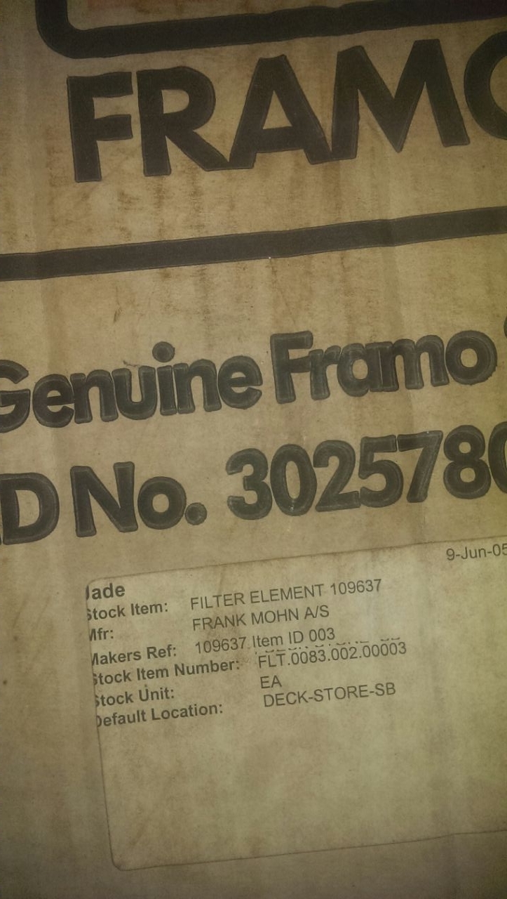 IDEAL DIESEL MARINE: Framo filter 3025780 framo filter id no 142422 ...