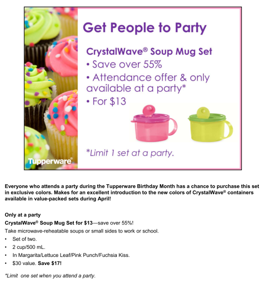 Shonnie's Totally Fun With Tupperware Blog: April Savings for ...