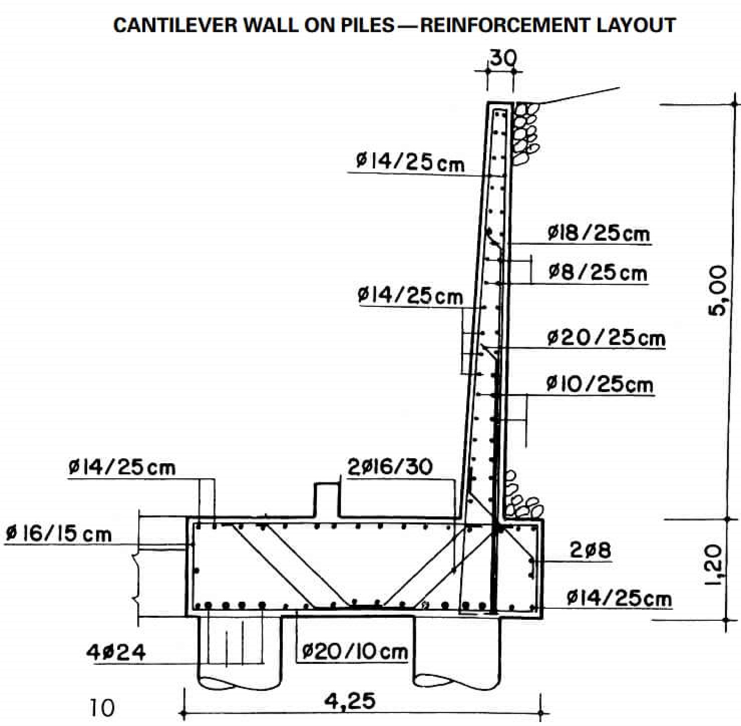 Civil and Architectural Engineering: Cantilever wall on piles!!!