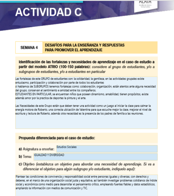 INCLUSIÓN EDUCATIVA: ACTIVIDAD C DESAFIOS PARA LA ENSEÑANZA Y ...