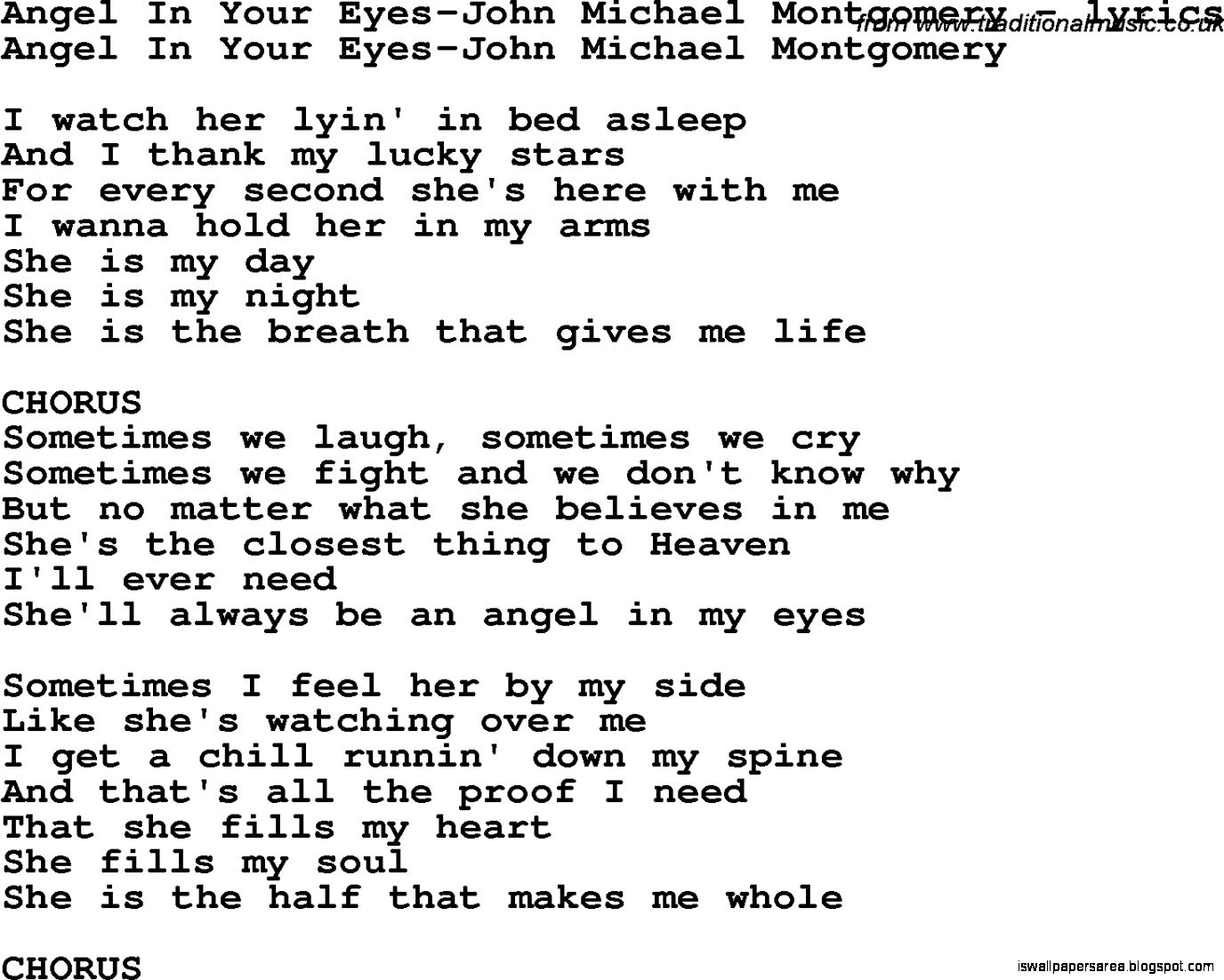 Angel Eyes Lyrics | Wallpapers Area
