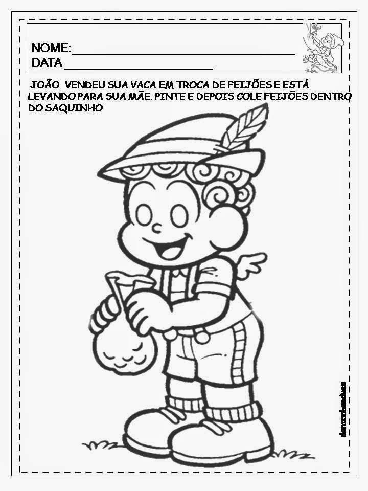 Atividades para imprimir - João e o pé de feijão - SÓ ESCOLA