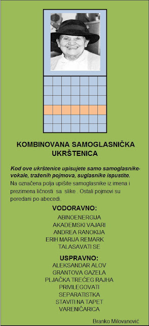 ENIGMATIKA (tupljenje i oštrenje): UKRŠTENICA
