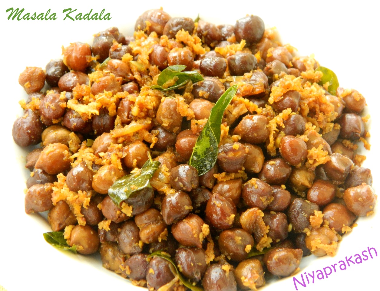 Niya's World: Masala Kadala (with coconut, onion and spices)