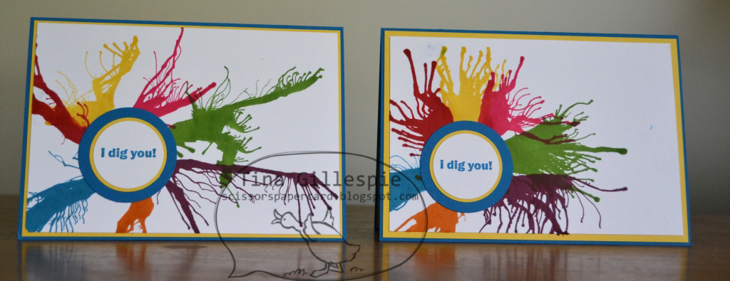 Scissors Paper Card: Blown Ink Technique