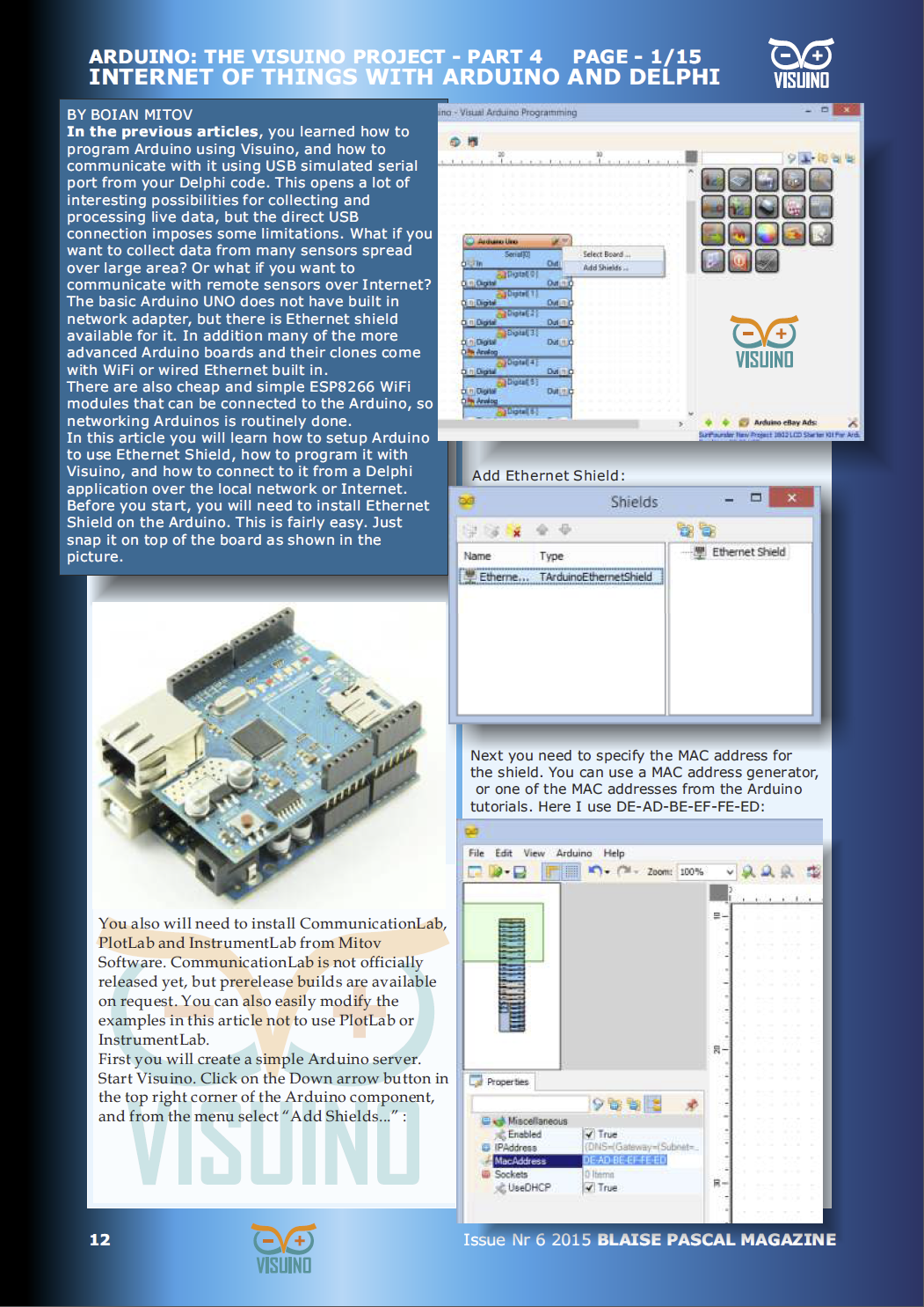 Mitov Software Article About Visuino And Delphi In The Blaise Pascal Magazine Part 4
