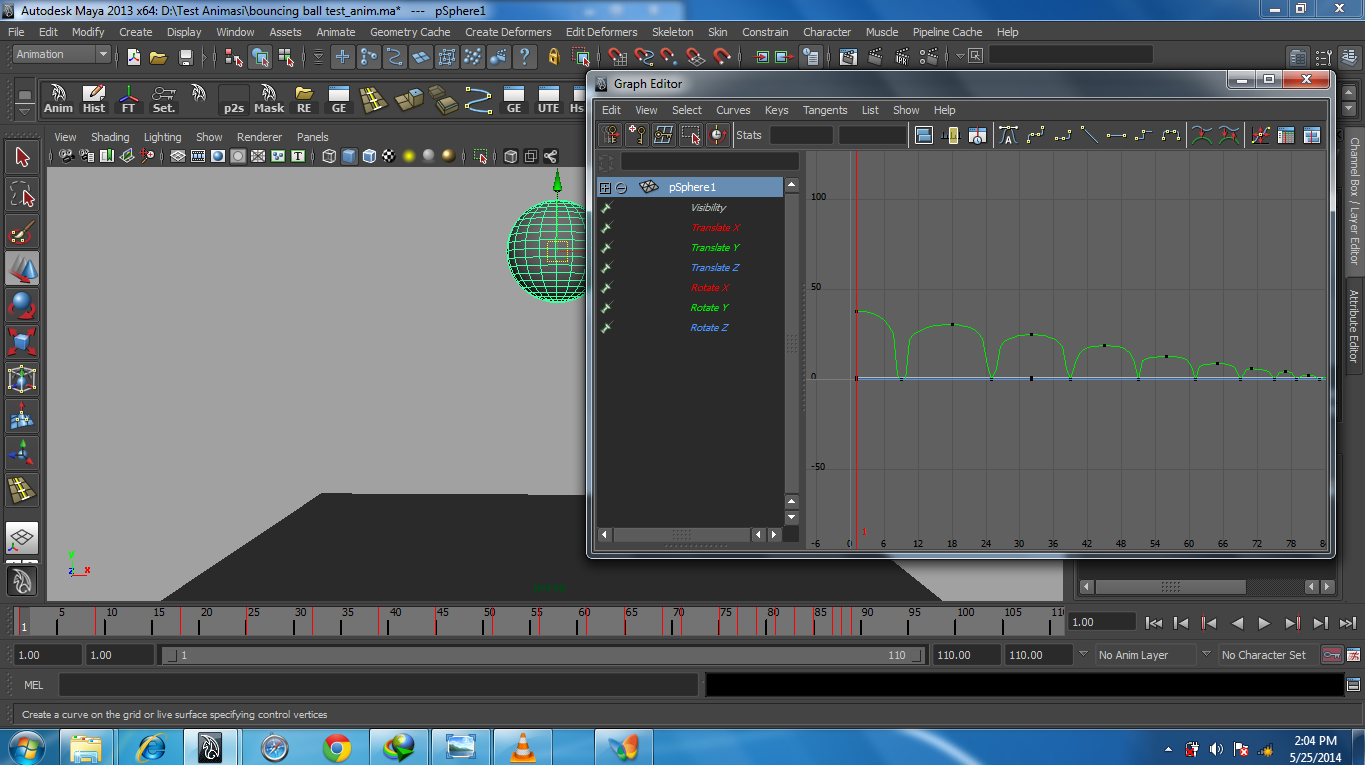 Simple Bouncing Ball menggunakan Maya