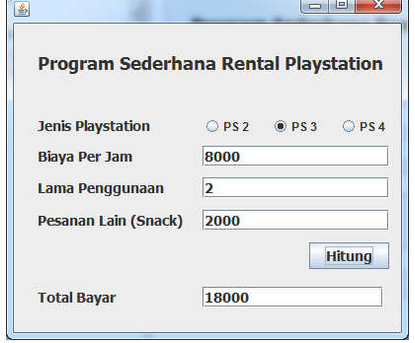 tutorial cara membuat program rental Ps menggunakan java netbens