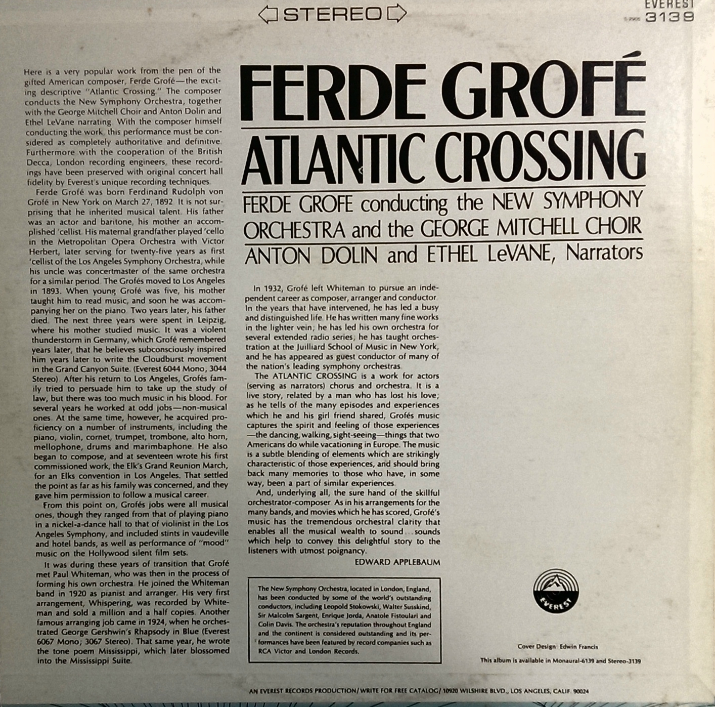 LincoonnnP: 葛羅菲 指揮 自己的作品 - 橫越大西洋 / Ferde Grofé ‎– Atlantic Crossing