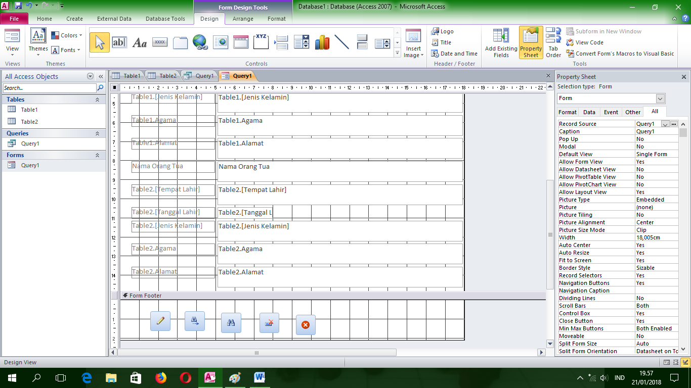 Cara Membuat Table, Query, Form dan Report pada Microsoft Acces