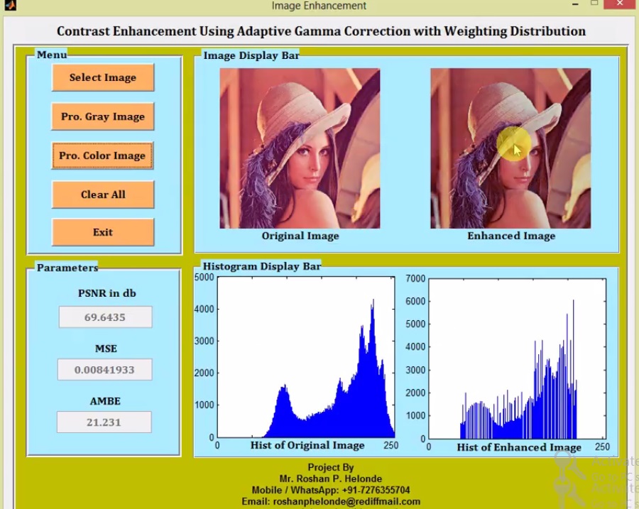 Contrast Enhancement Using Adaptive Gamma Correction With Weighting Distribution Technique