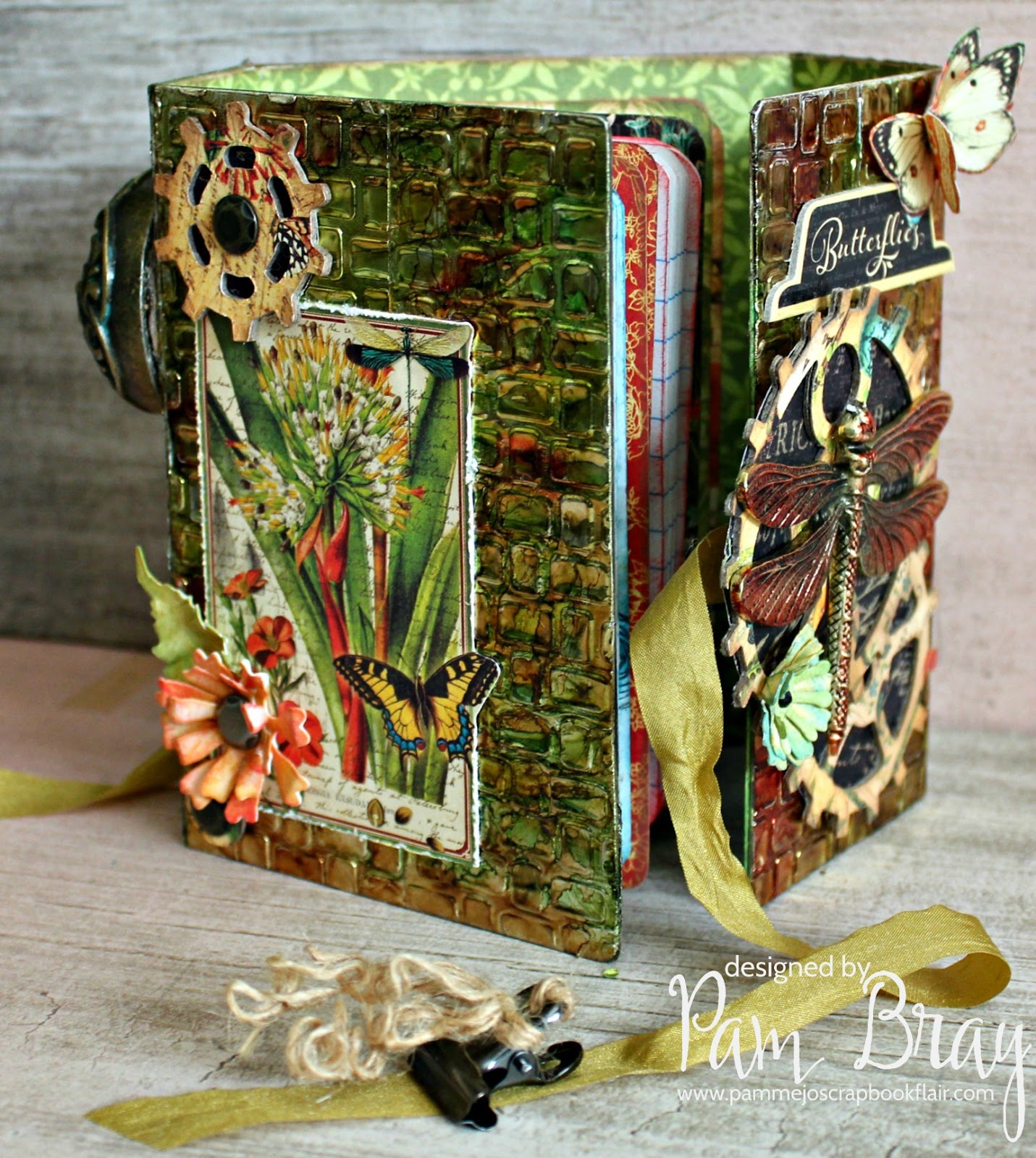 Pam Bray Designs: A Girl with Flair: Nature Mixed Media Wrapped Journal ...