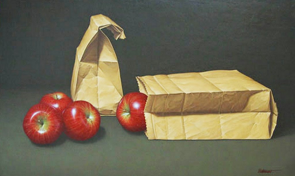 El arte es su máxima expresión : Cuadros de Manzanas Rojas Pintados a Mano