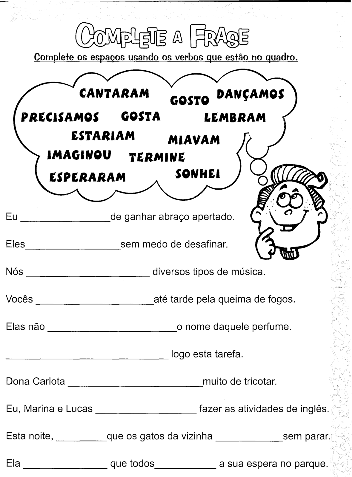 Atividades Sobre Formas Nominais Do Verbo - FDPLEARN