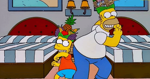 Simpson gif: Homero y Bart Simpson bailando en Brasil