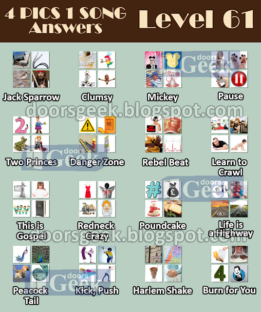 4 Pics 1 Song - Level 61 Answers ~ Doors Geek
