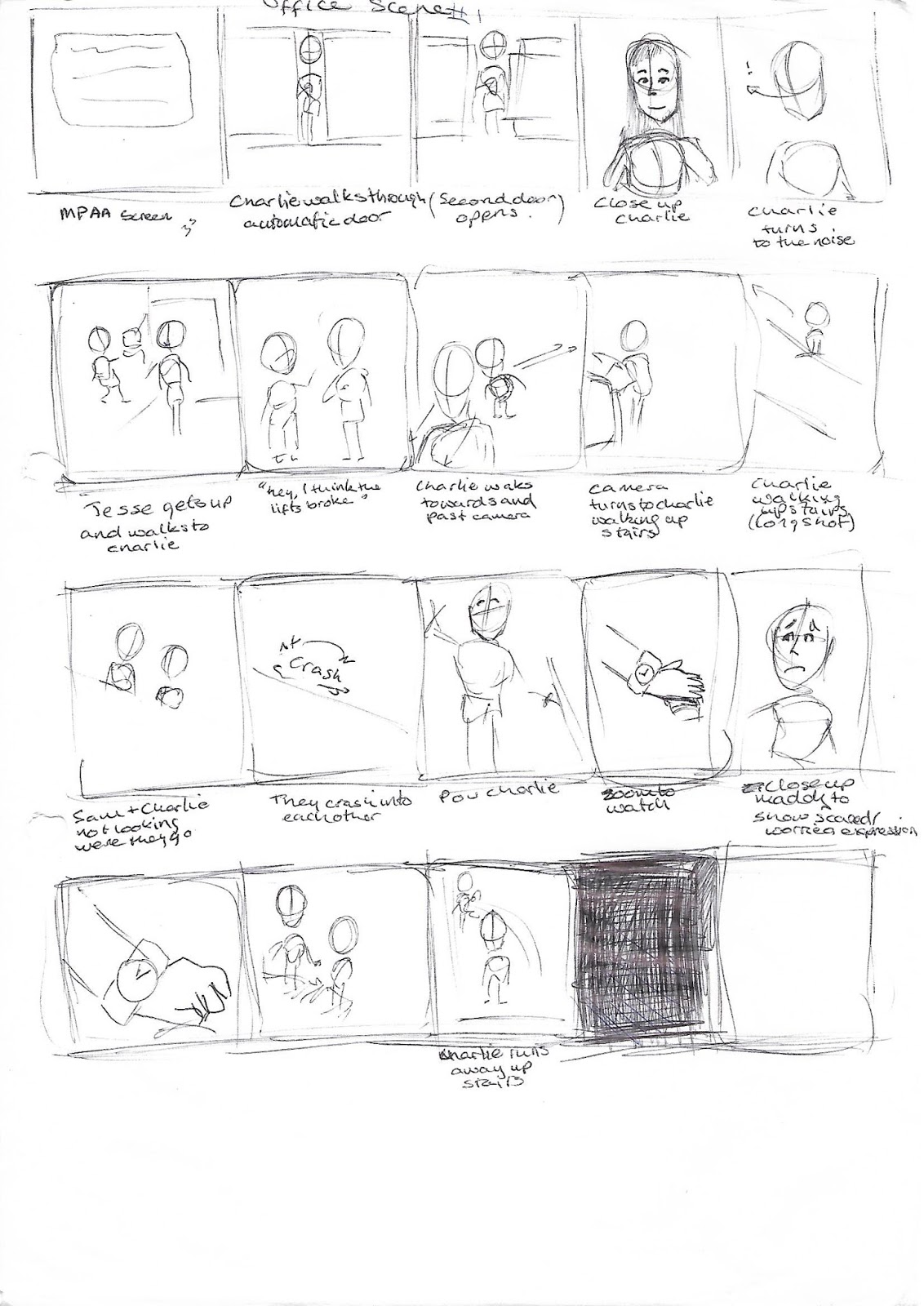 Georgina's A2 media blog: Storyboard run through