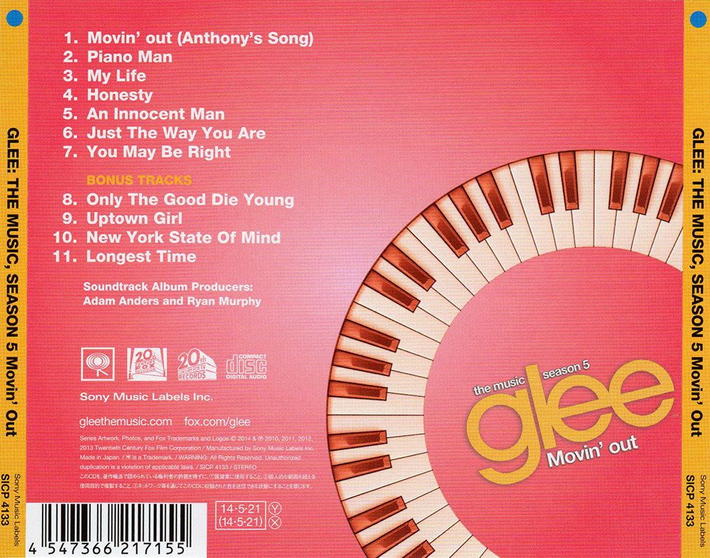Encarte: Glee: The Music, Season 5 - Movin' Out (Japan Exclusive ...