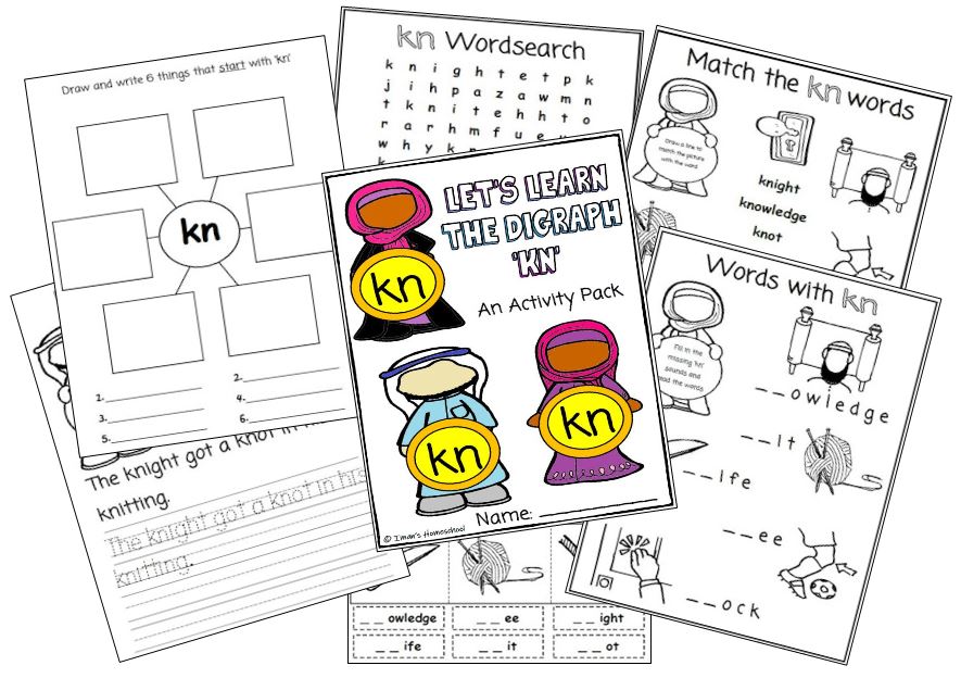 Iman's Homeschool ~ The Curriculum: Let's Learn the Digraph - 'KN' ~ Activity Pack