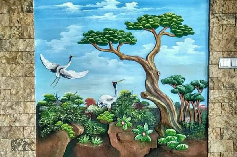 Lukisan Taman Bunga Di Tembok - Perumperindo.co.id