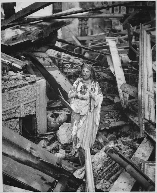 World War II Pictures In Details: Destroyed Catholic Church at Dulag, Leyte