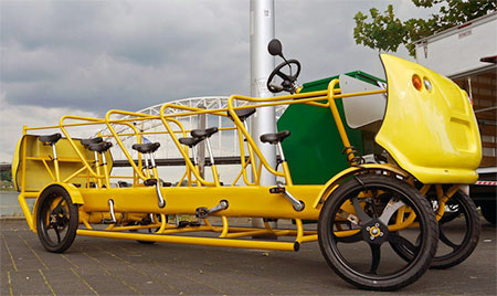 Innovative pedal powered school bus designed by De Cafe Racer can ...