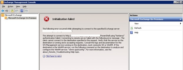 My IT Electronic Diary: Unable to open Exchange Management Console - Initialization Failed