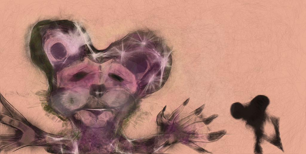 Mickey Mort (colores cálidos y primer trazo)