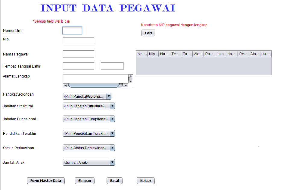 My Creation: Java Programming Input Data Pegawai My Creation: Java Programming Input Data Pegawai