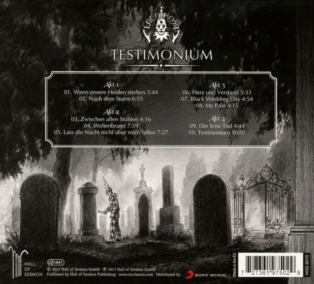 EU ELEMENTO .: LACRIMOSA - Testimonium - 2017 - CD [ALE]