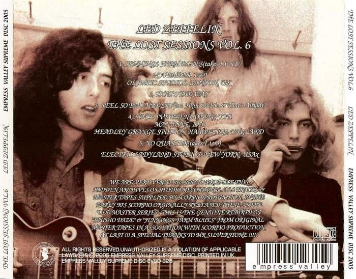 Led Zeppelin Bootlegs: Led Zeppelin - The Lost Sessions Vol. 6 (2005) FLAC