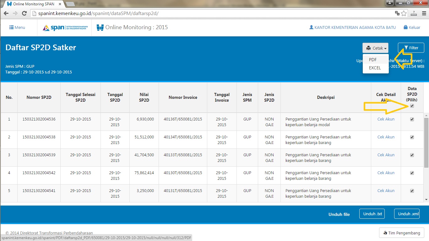 Cara cetak SP2D dari OMSPAN | Blog secreet