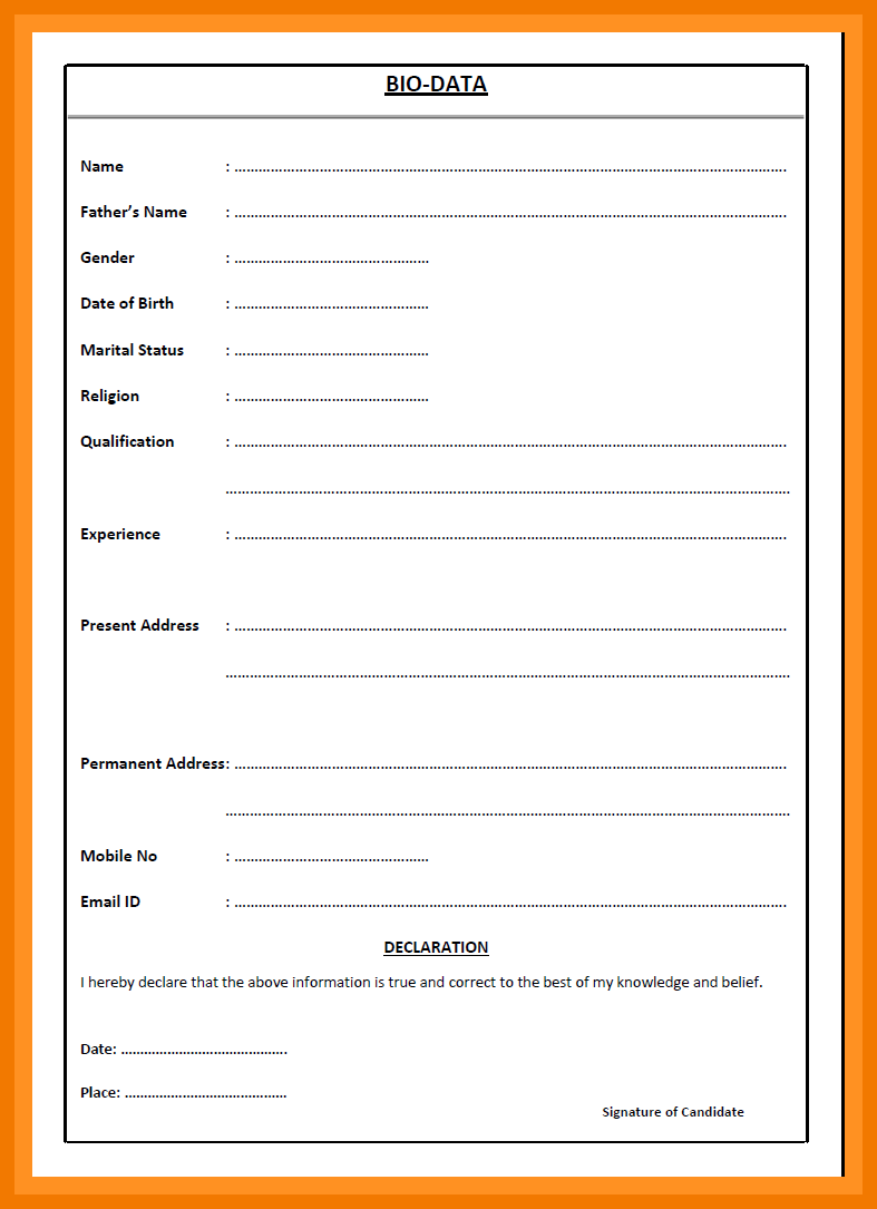 bio data form pdf - Scribd india