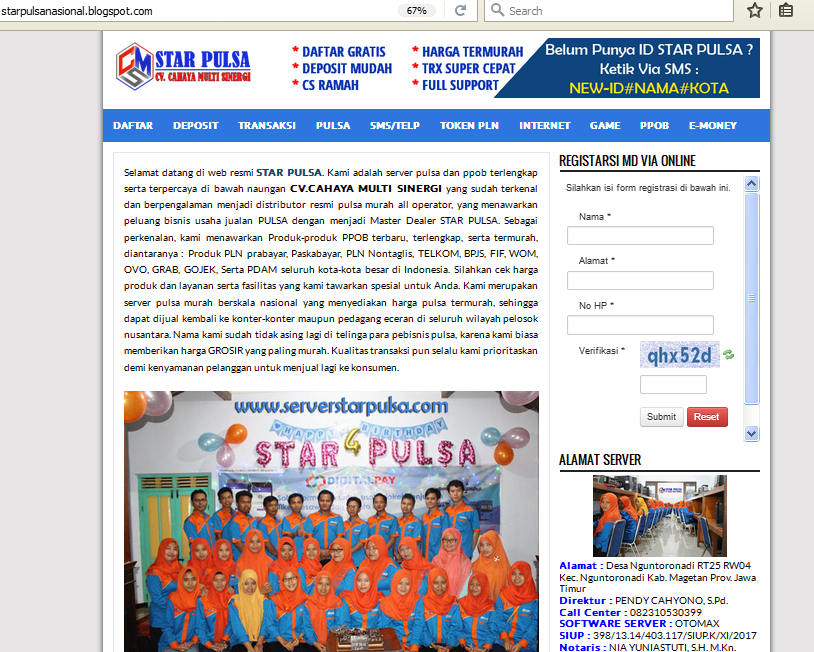 Cara Membuat website Pulsa Gratis Dan Mudah - Happy Cell Tuban