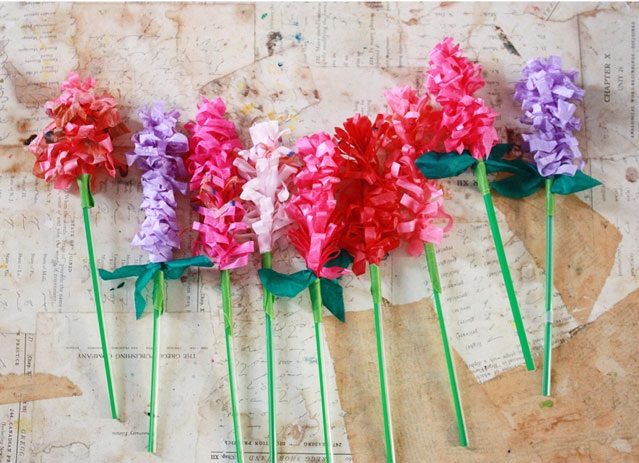 Tissue Paper Hyacinths | Munchkins and Mayhem