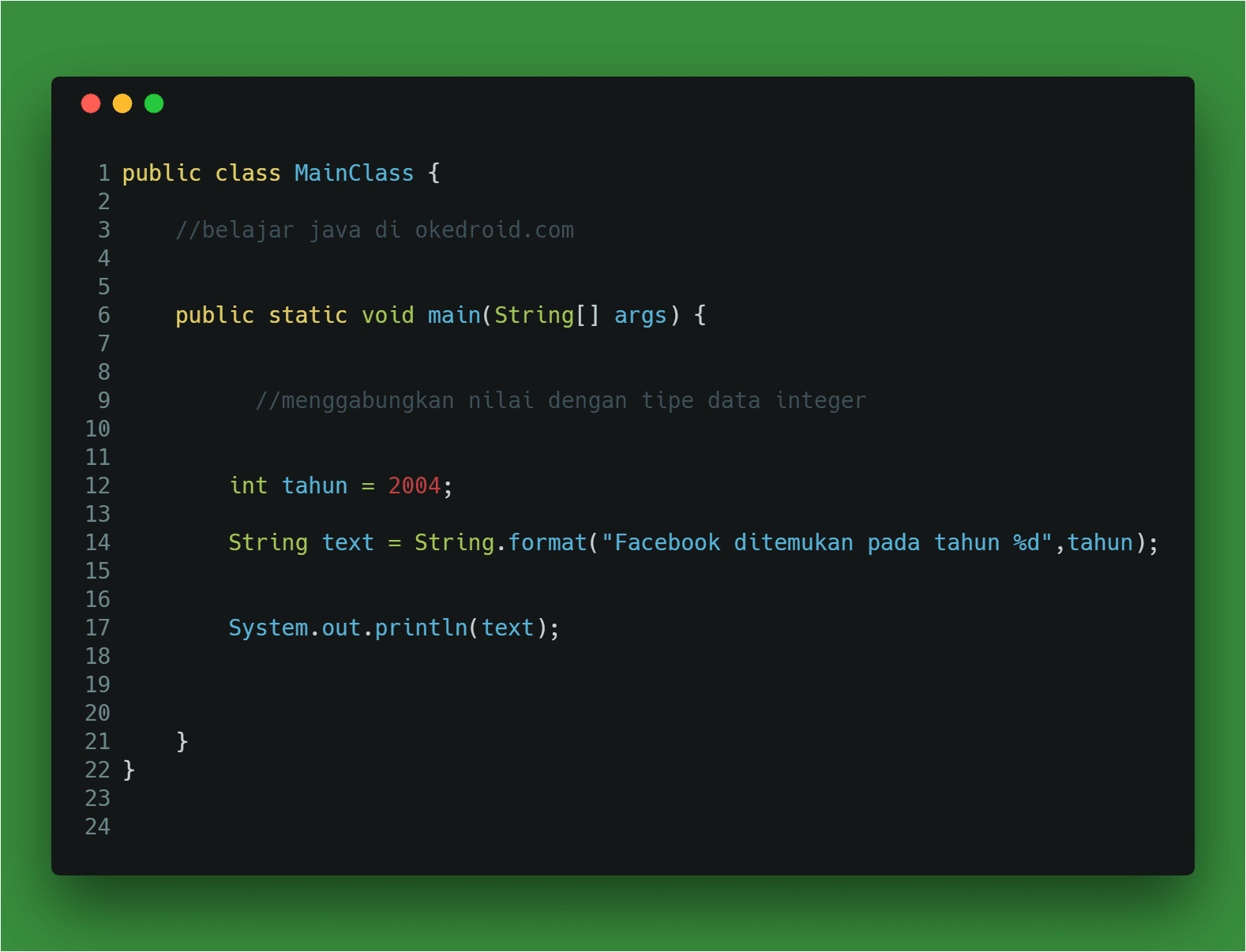 Belajar Mengenal Fungsi Format String Pada Aktivitas Java - Java Media Kita