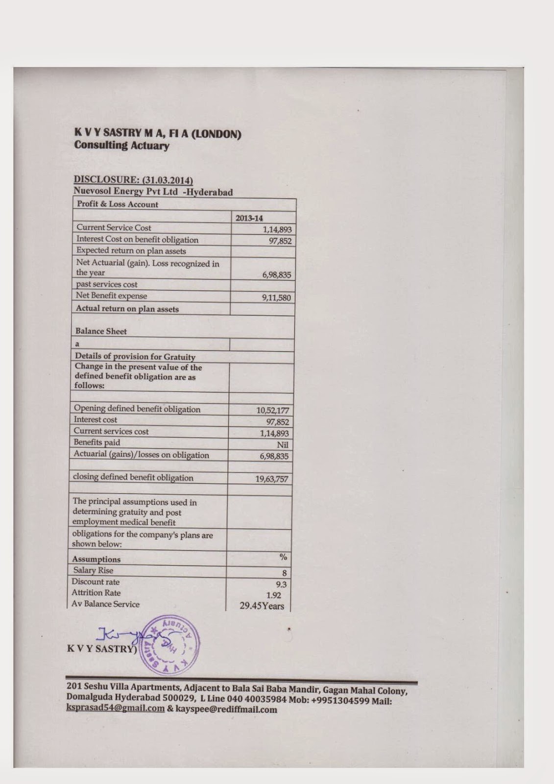PROMETRICS Finance : Gratuity Trust for Gratuity Funding - Compliance ...