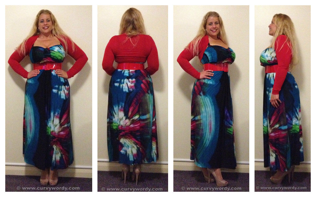 AX Paris Curve Splash Printed Strapless Maxi Dress - Curvy Wordy